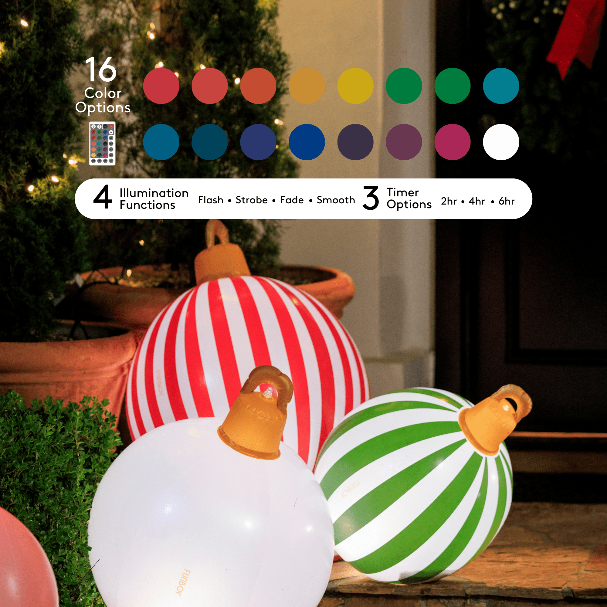 Light Up Inflatable Christmas Ornaments: Classic - FUNBOY