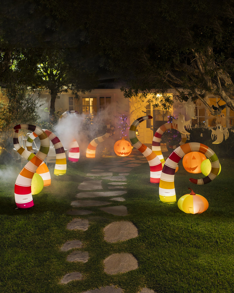 Light Up Inflatable Halloween Lawn Snake, Multicolor 6 Pack - FUNBOY
