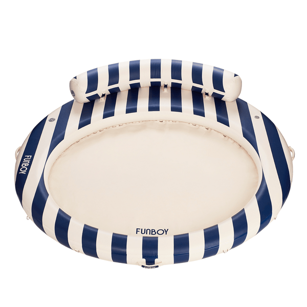Inflatable Floating Dock: Navy Blue with Backrest - FUNBOY