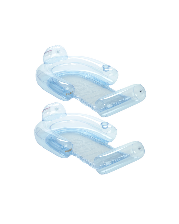Clear Aqua Mesh Chair Pool Float - 2 Pack - FUNBOY