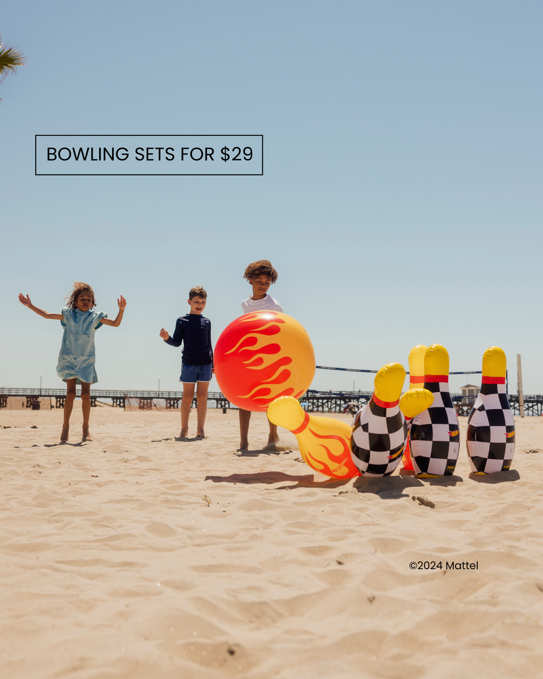 FUNBOY x Hot Wheels Checkered Flame Backyard Bowling Set - FUNBOY