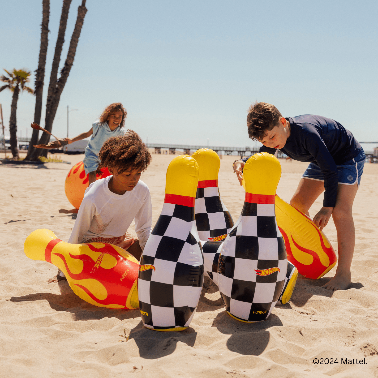 FUNBOY x Hot Wheels Checkered Flame Backyard Bowling Set - FUNBOY