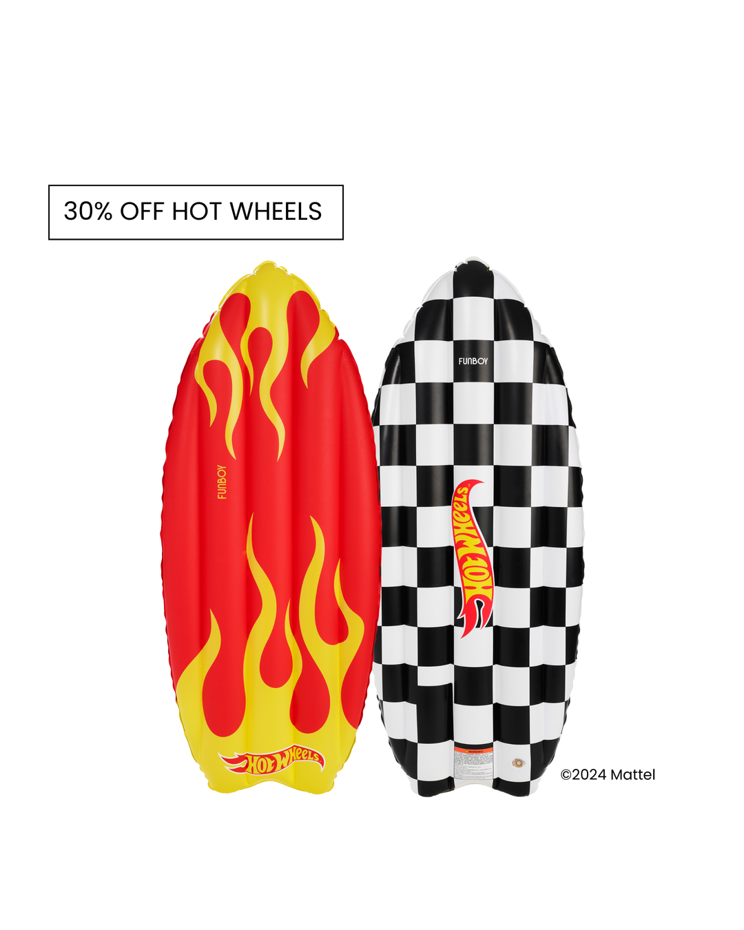 FUNBOY x Hot Wheels Checkered Flame Surfboard (Reversible) Float - FUNBOY