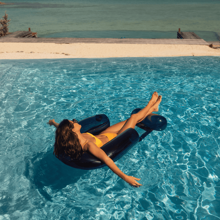 Clear Navy Mesh Chair Water Hammock Pool Float - FUNBOY