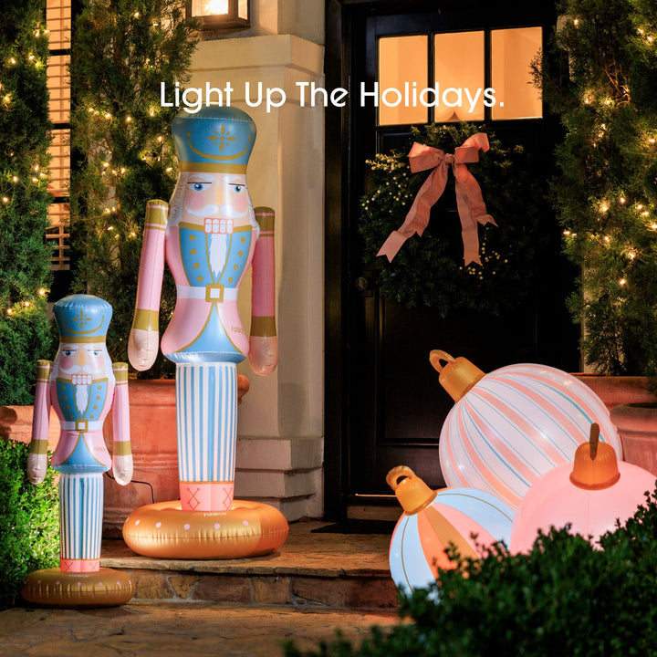 Inflatable Pink Christmas Ornament Balls, 3-Pack - FUNBOY