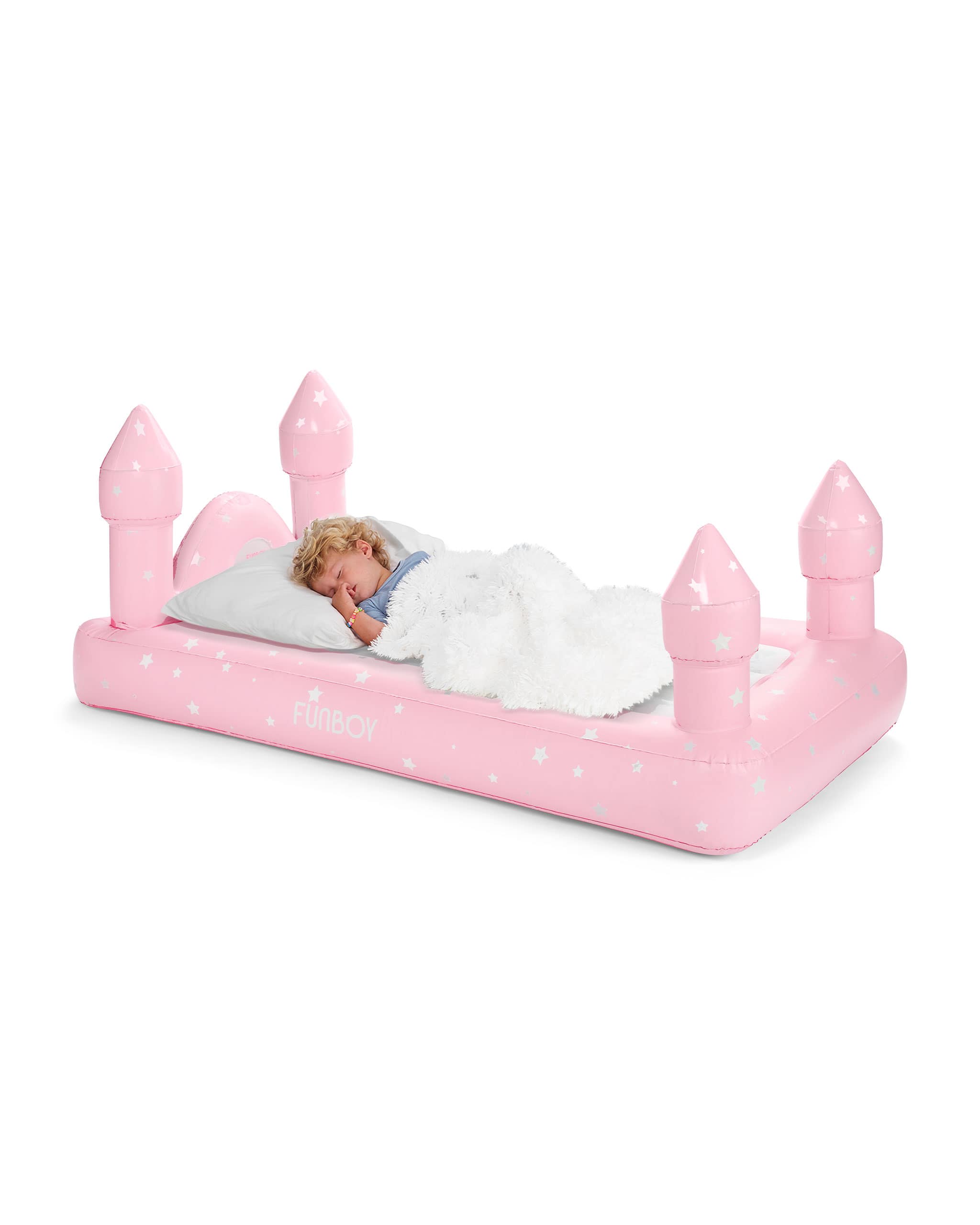 Kids Sleepover Bed - Pink Castle Air Mattress - FUNBOY