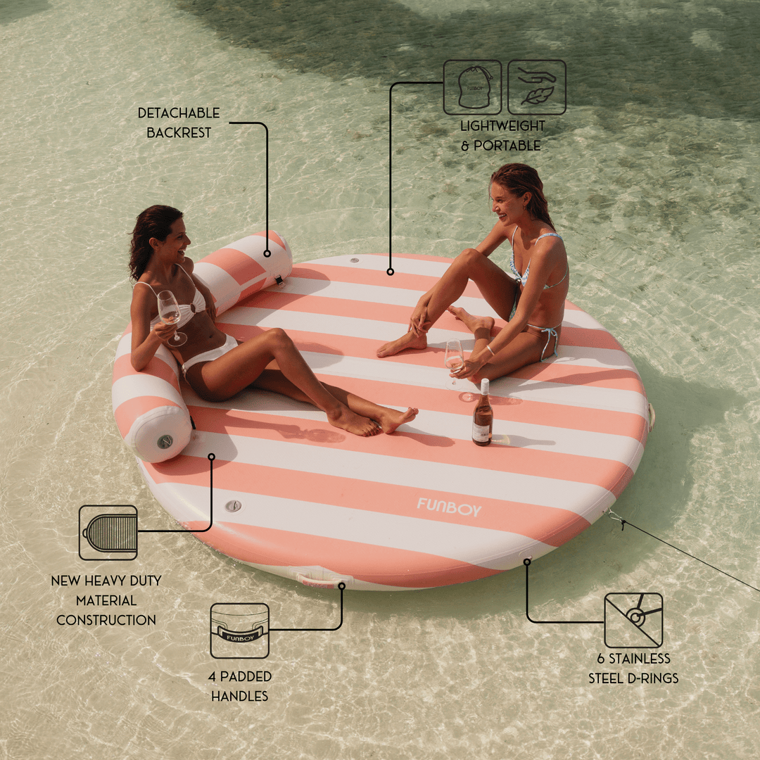 Inflatable Dock & Floating Island - Pink - FUNBOY