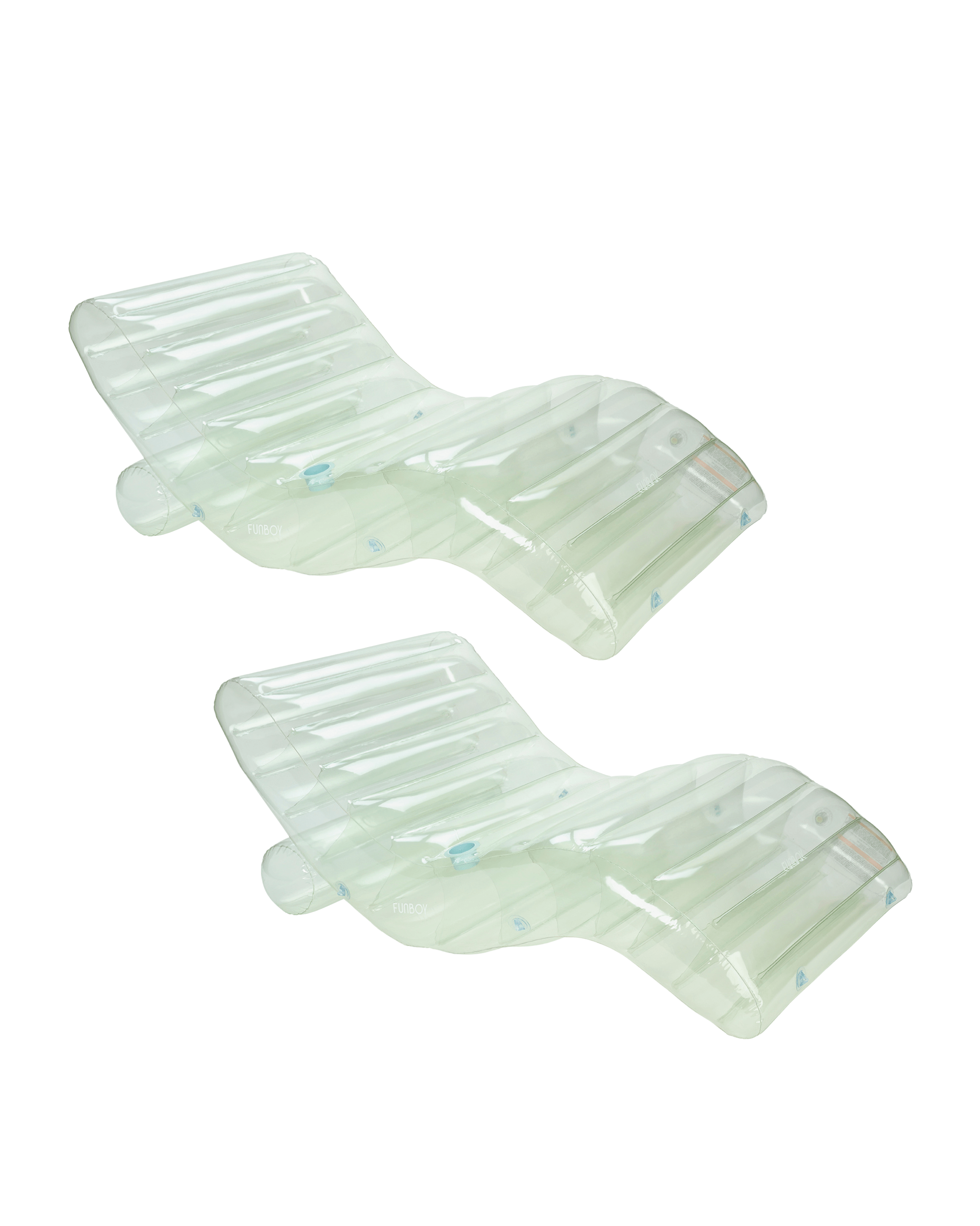 Clear Seaglass Chaise Lounger Pool Float - 2 Pack - FUNBOY