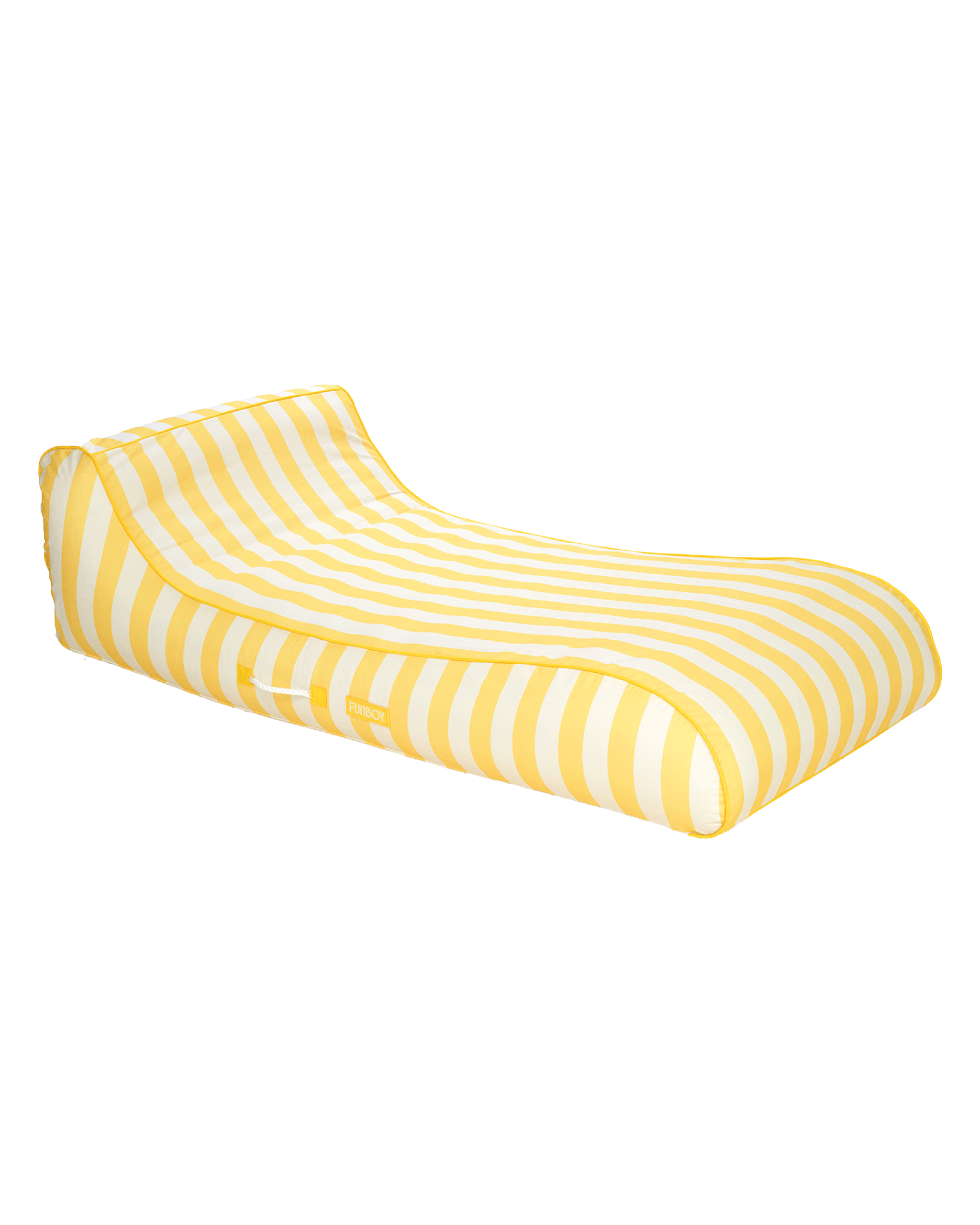 Fabric Covered Pool Float - Yellow Sunbed Lounger - FUNBOY