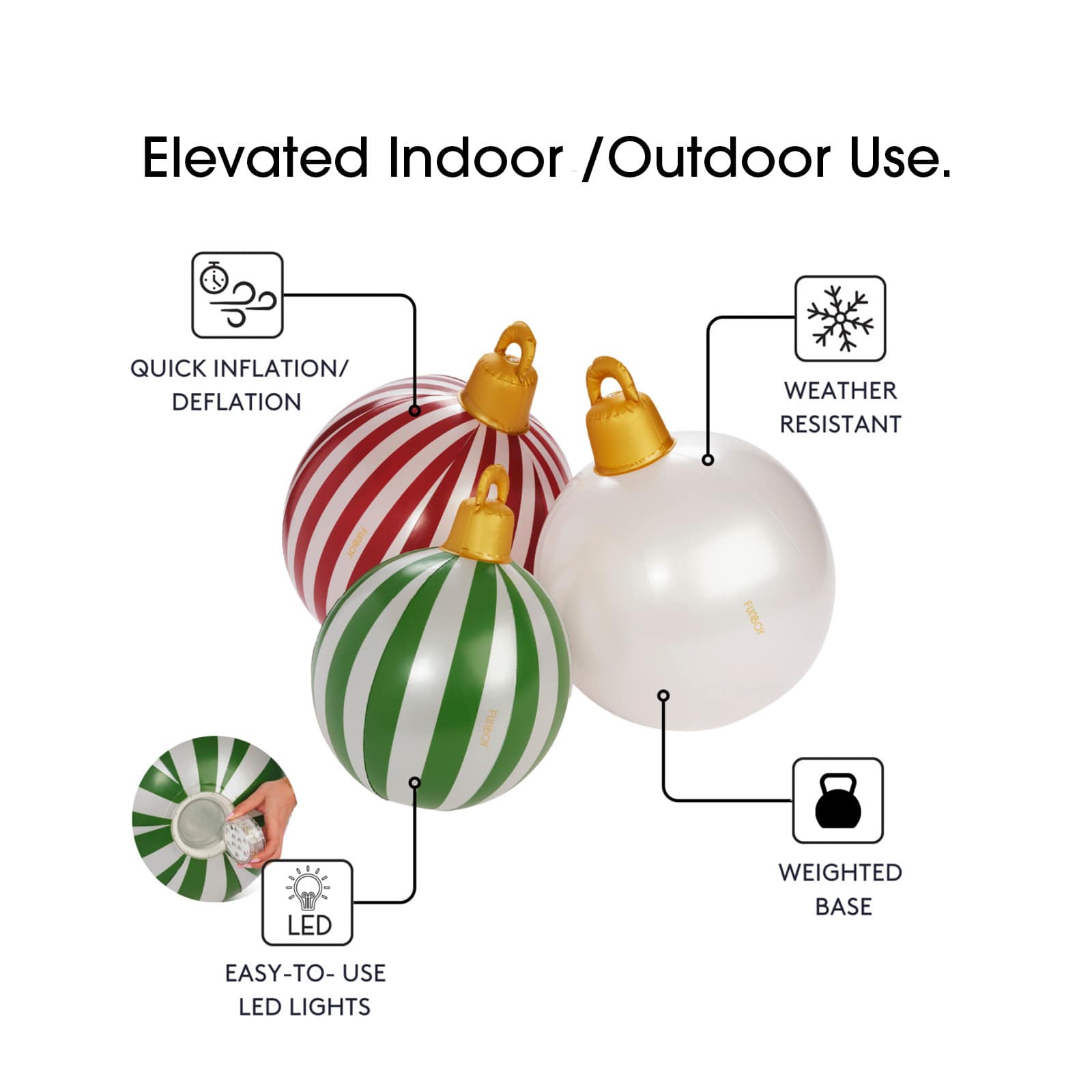 Light Up Inflatable Christmas Ornaments: Classic - FUNBOY