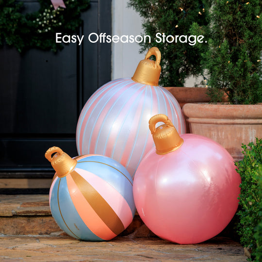 Large Christmas Ornament Balls: Inflatable, Pink - FUNBOY