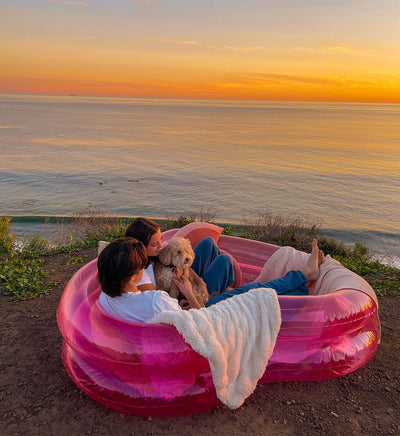 Heart Shaped Inflatable Pool, Clear Pink - FUNBOY