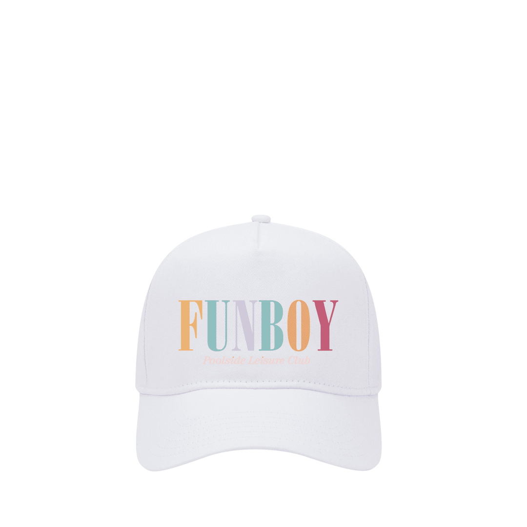 FUNBOY Merch - White Logo Varsity Hat - FUNBOY