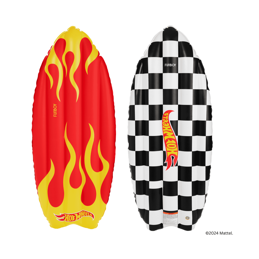 Hot Wheels Checkered Flame Surfboard Pool Float - FUNBOY