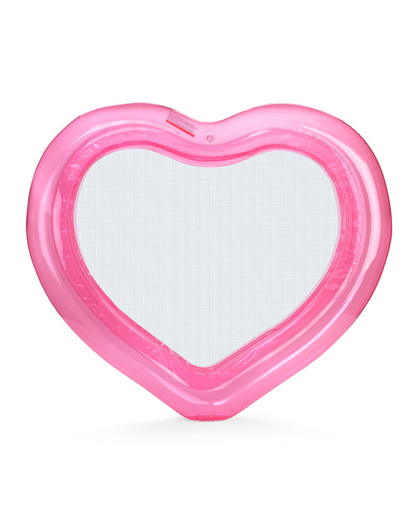 Heart Shaped Inflatable Pool, Clear Pink - FUNBOY