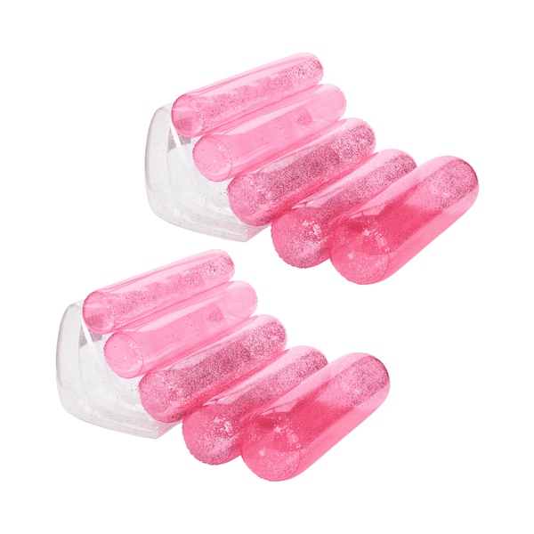 Glitter Pool Float Lounger: Clear Pink, 2-Pack - FUNBOY