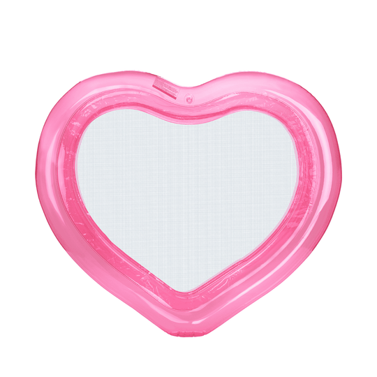 Floating Pool Hammock: Heart-Shaped, Clear Pink - FUNBOY