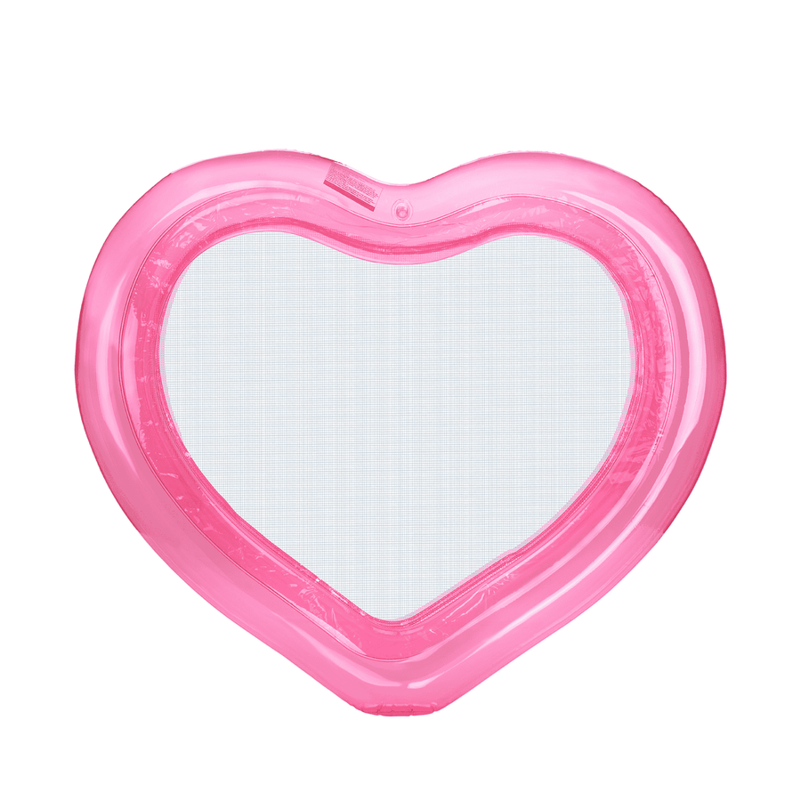 Floating Pool Hammock: Heart-Shaped, Clear Pink - FUNBOY