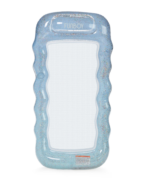 Mesh Pool Float Lounger, Clear Blue Ombre - FUNBOY