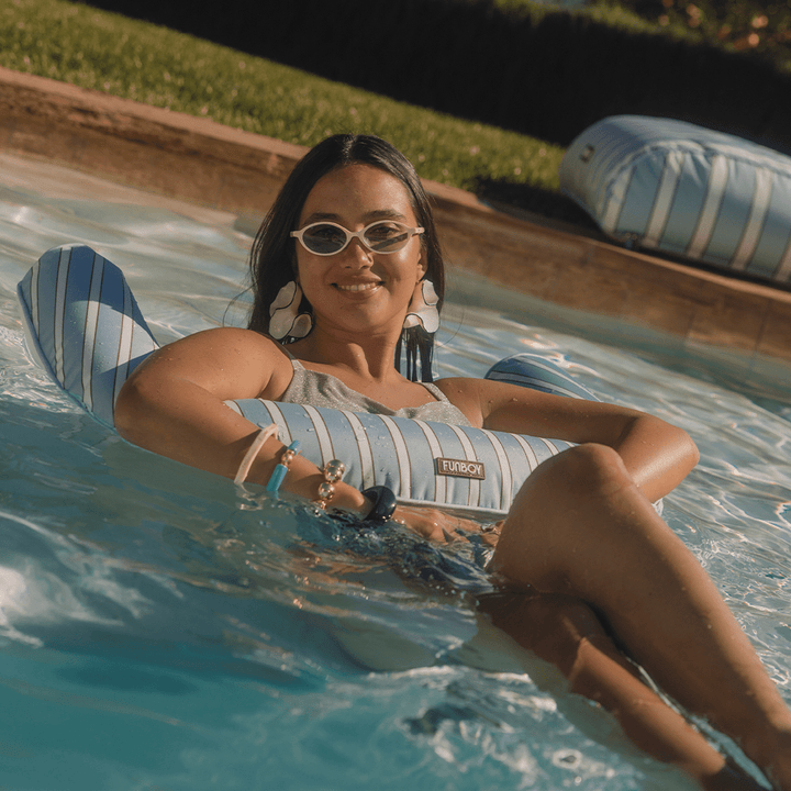 Fabric Covered Pool Noodle - Blue, White & Red Stripe - FUNBOY