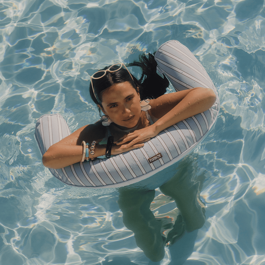 Fabric Covered Pool Noodle - Blue, White & Red Stripe - FUNBOY