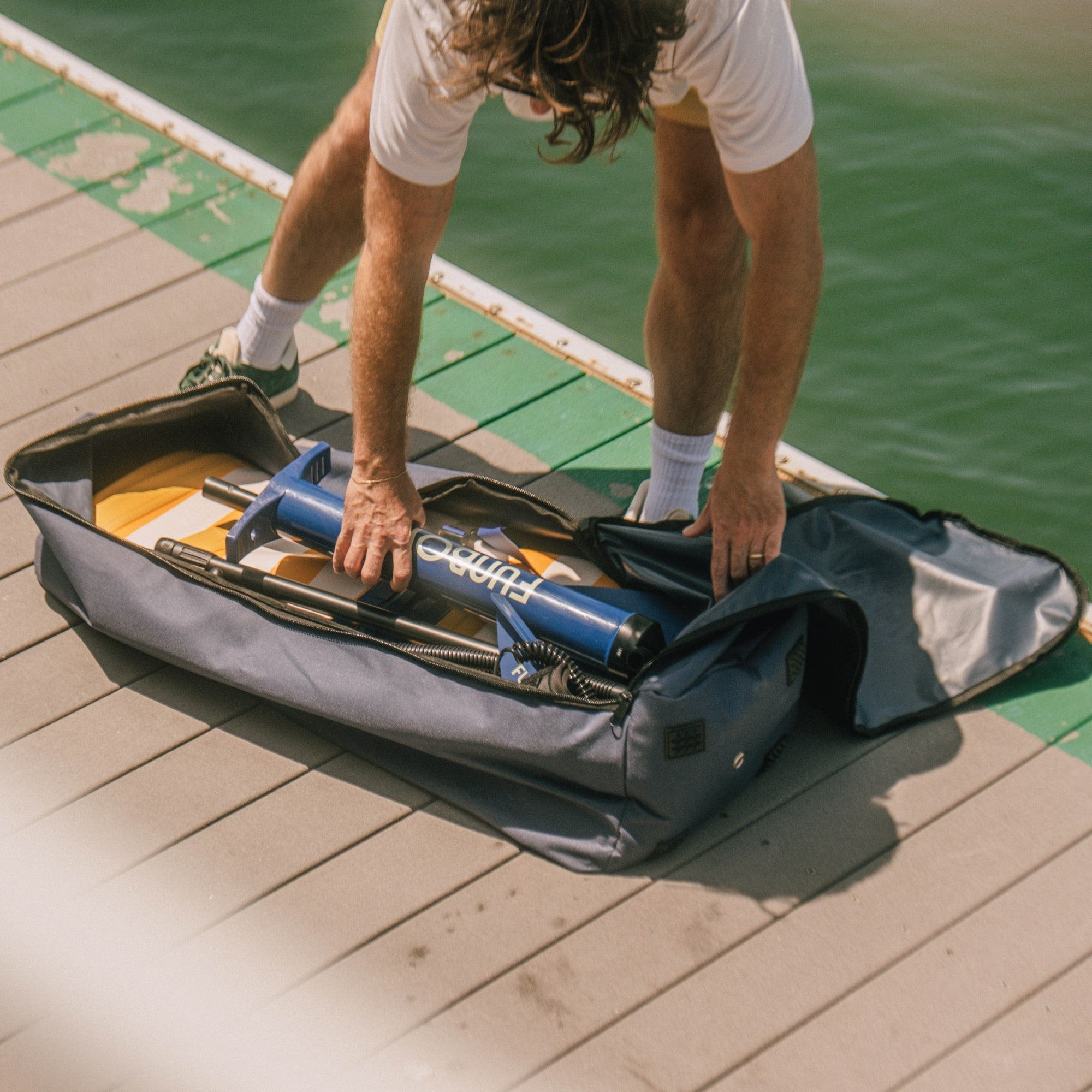 11"6' Inflatable Stand Up Paddle Board - Yellow & White Cabana Stripe ...