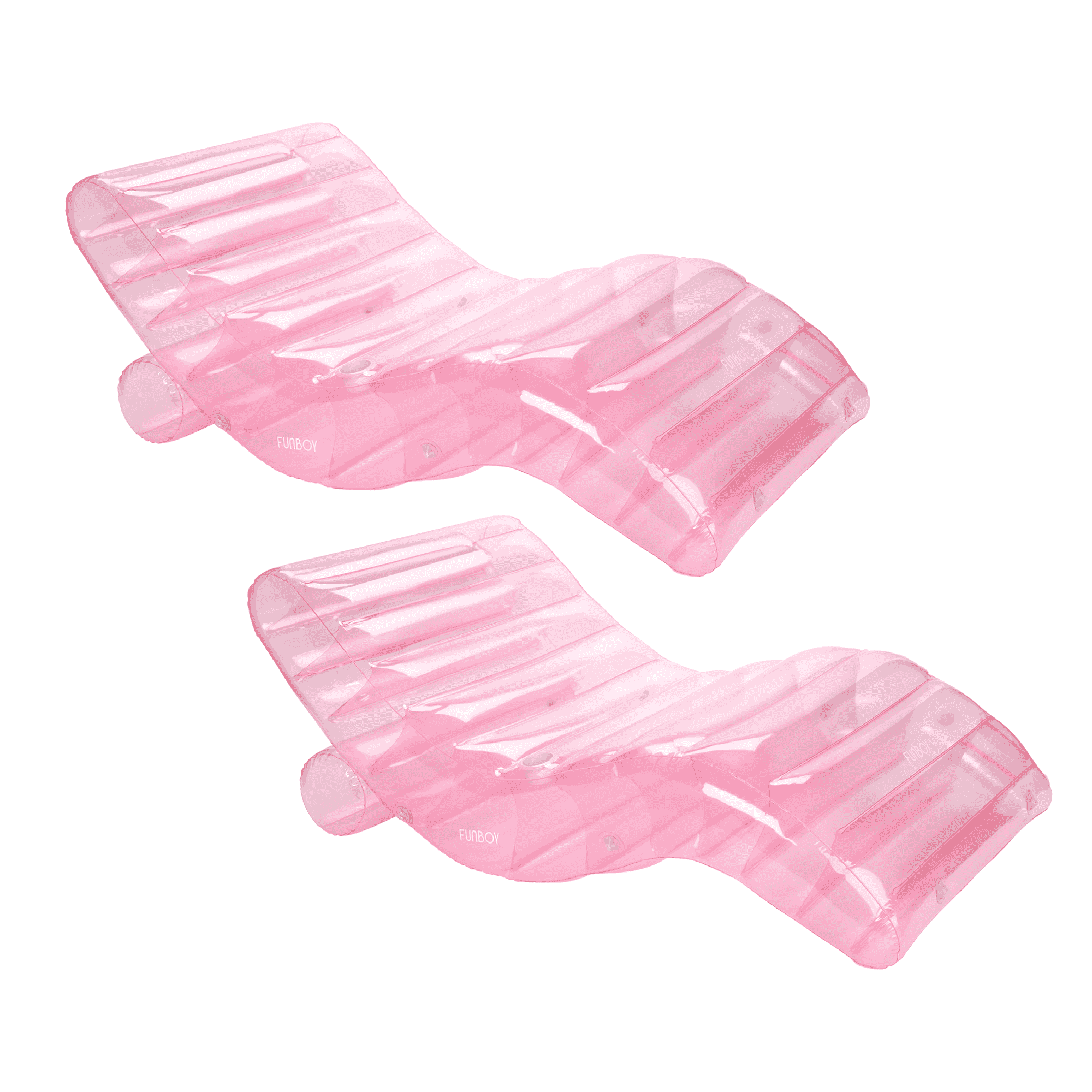 Clear Pink Chaise Lounger Pool Float - 2 Pack - FUNBOY