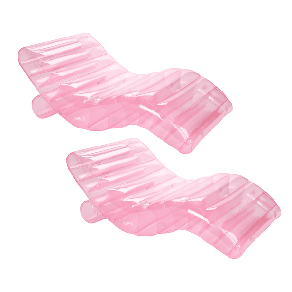 Clear Pink Chaise Lounger Pool Float - 2 Pack - FUNBOY