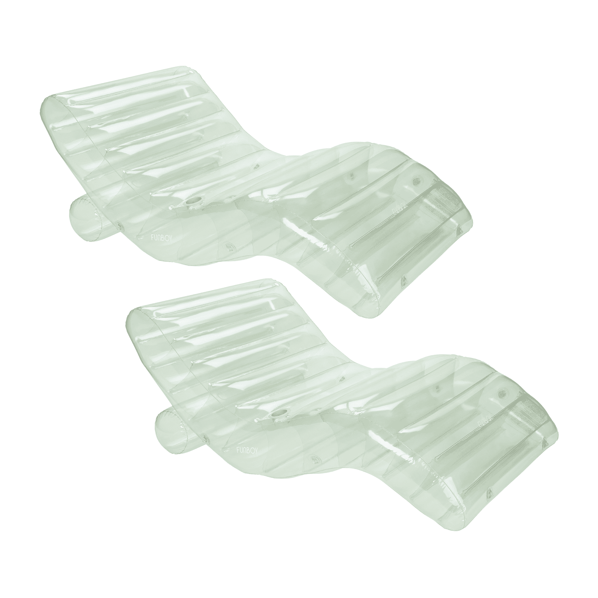 Clear Seaglass Chaise Lounger Pool Float - 2 Pack - FUNBOY