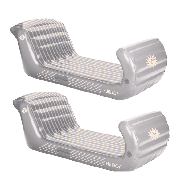 Inflatable Metallic Silver Sleigh Snow Sled - 2 Pack - FUNBOY