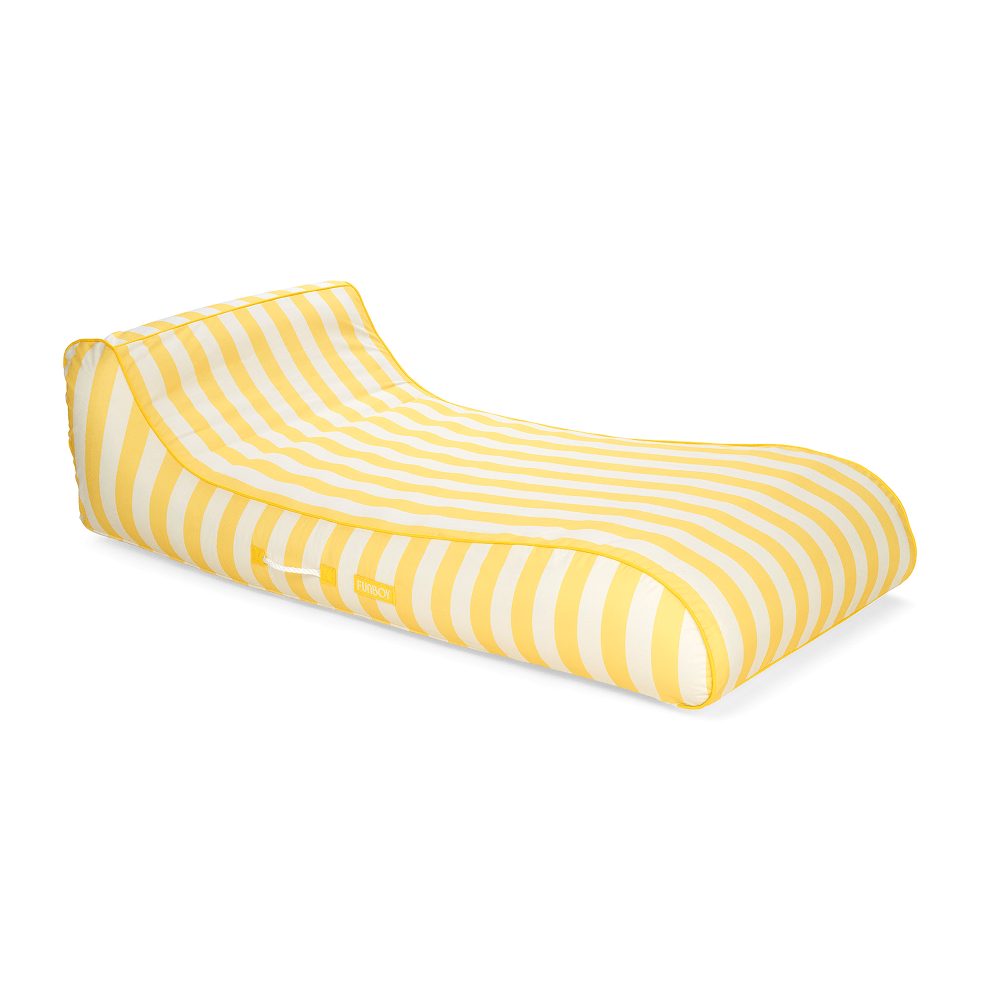 Fabric Covered Pool Float - Yellow Sunbed Lounger - FUNBOY