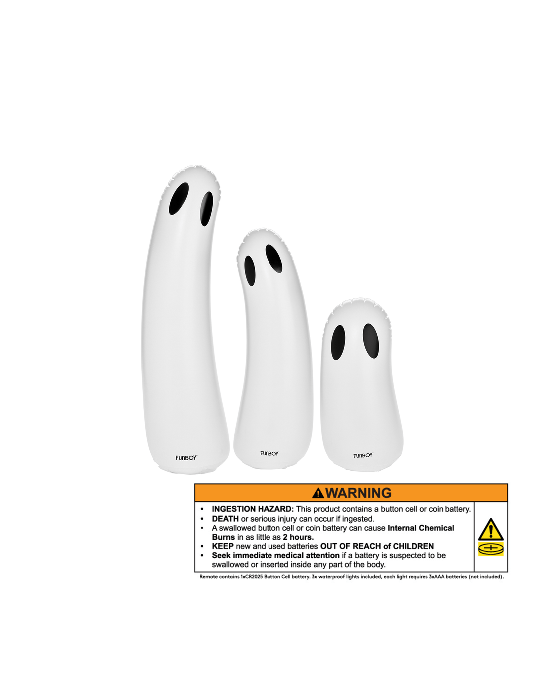 Light Up Inflatable Halloween Ghost Decor - 6 Pack - FUNBOY