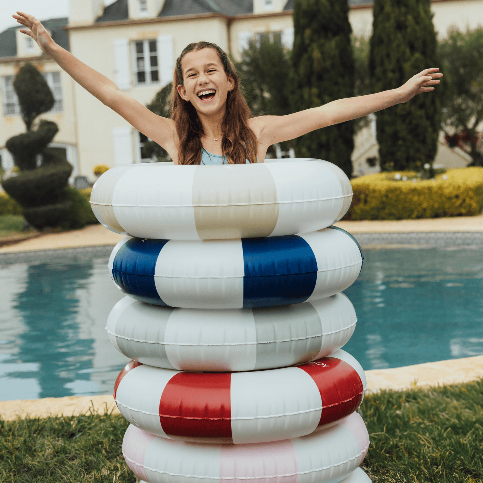 Pool Tubes for Kids: Vintage Kids Tube Float, Tan - FUNBOY