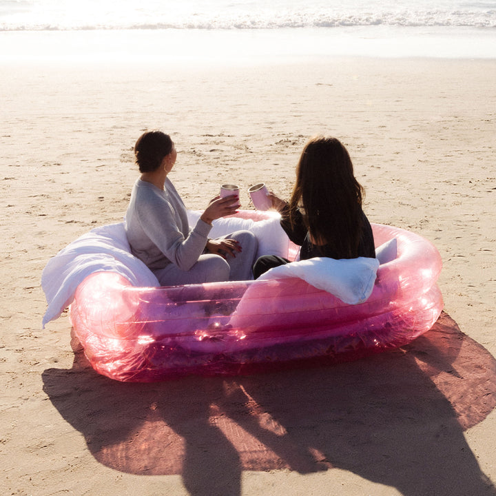 Heart Shaped Inflatable Pool, Clear Pink - FUNBOY