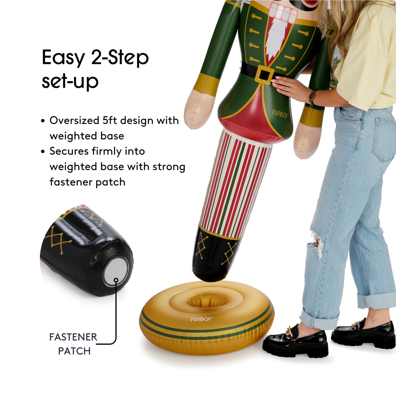 Inflatable Nutcracker: 5 ft Tall Christmas Decor - FUNBOY