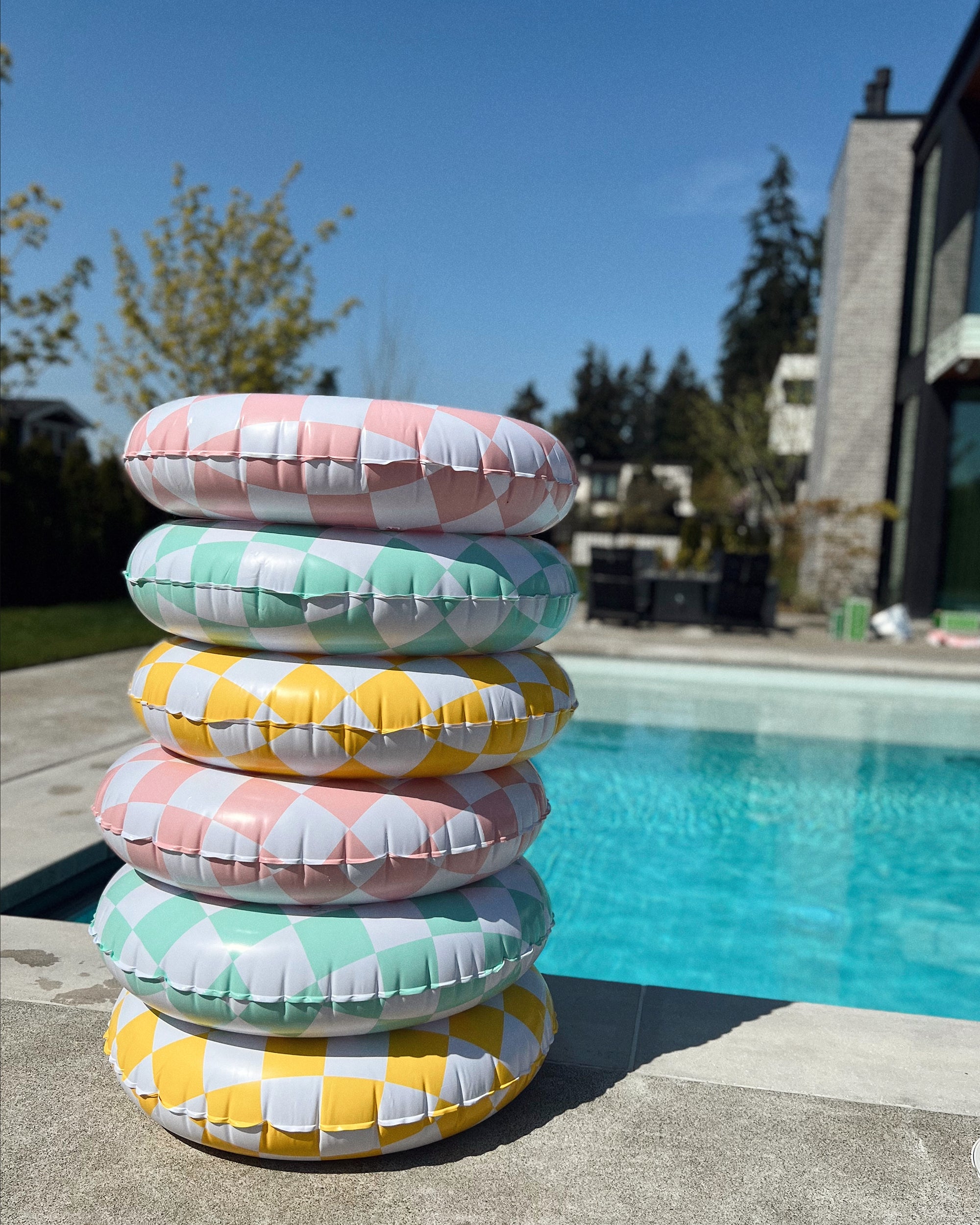 Kids Mini Checkered Tube Floats - 3 Pack - FUNBOY