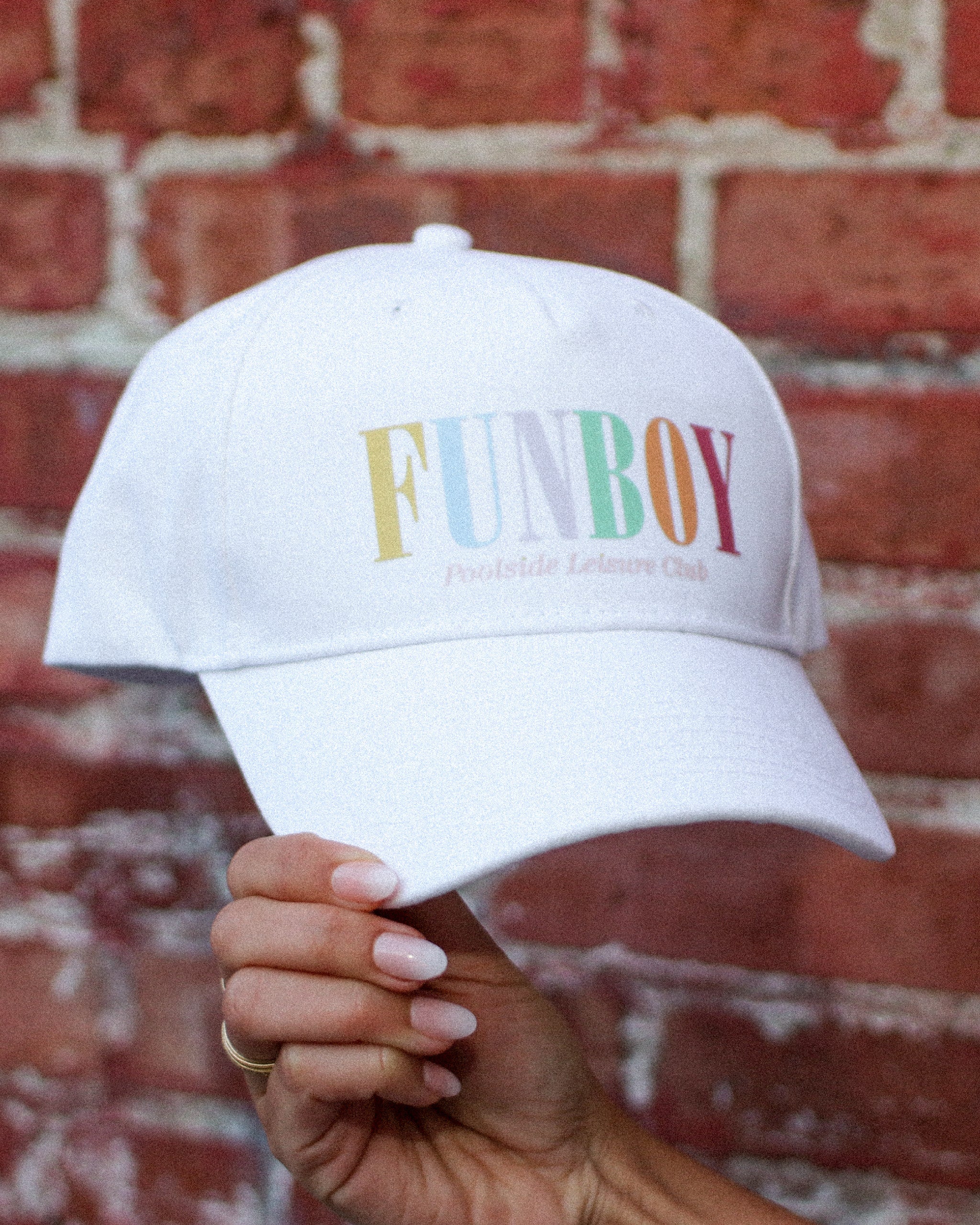 FUNBOY Merch - White Logo Varsity Hat - FUNBOY