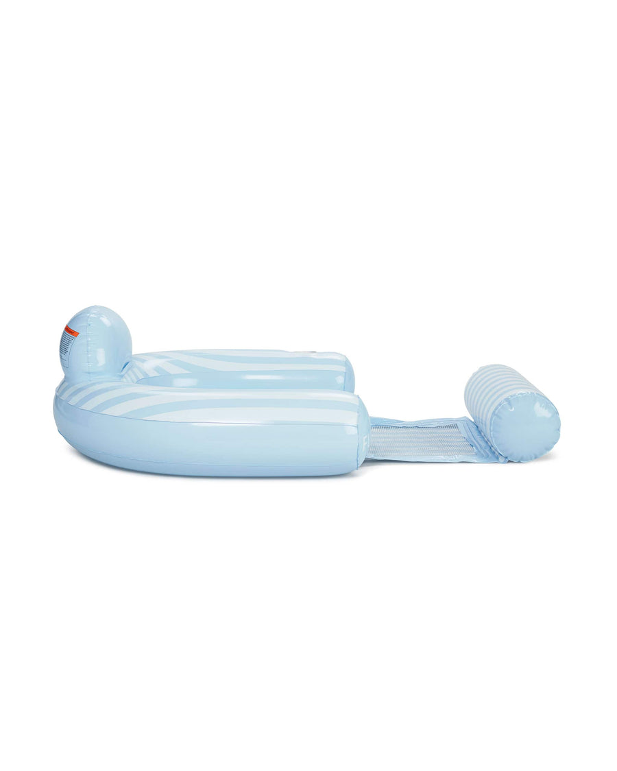 Blue & White Stripe Coastal Mesh Chair Pool Float - FUNBOY