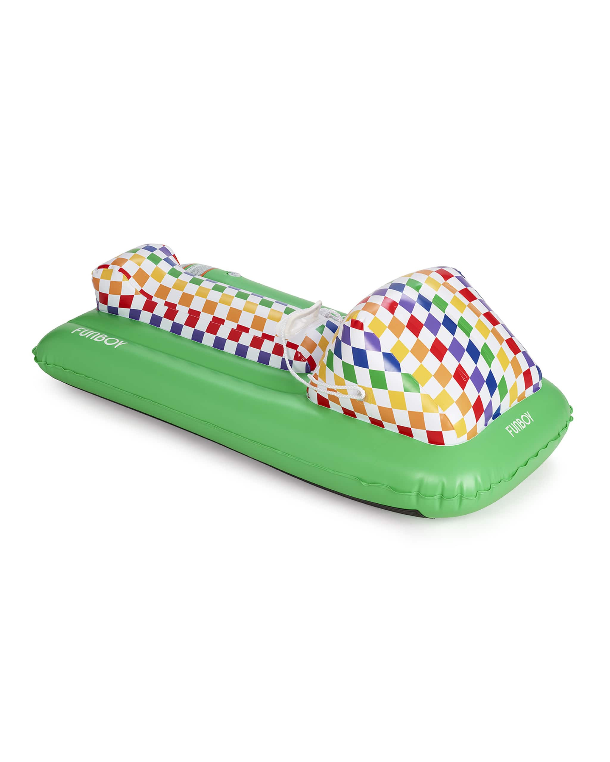 Kids Snow Sled - Rainbow Checkered - FUNBOY